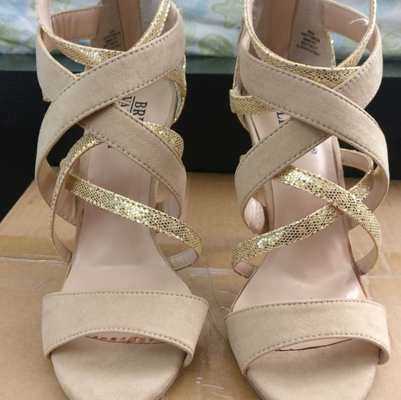 Bruno Valenti | Shoes | New Bruno Valenti Nude Gold Strappy Heels ...